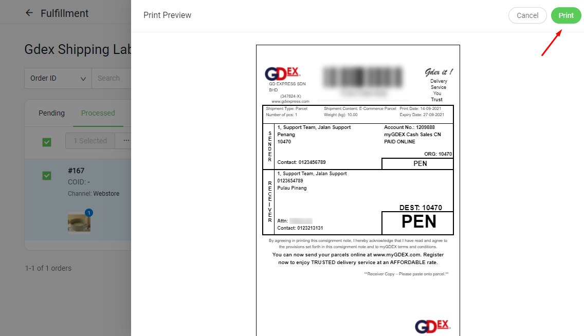 How To Print GDEX Shipping Label – SiteGiant Support Centre