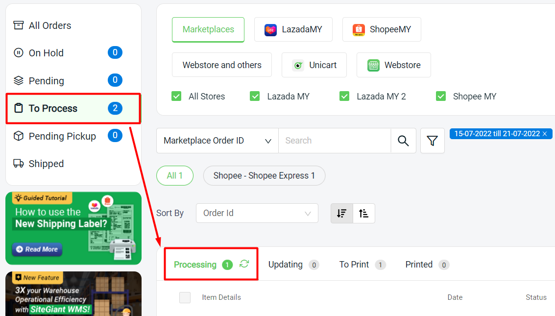 How To Print Shopee And Lazada Shipping Label – SiteGiant Support Centre