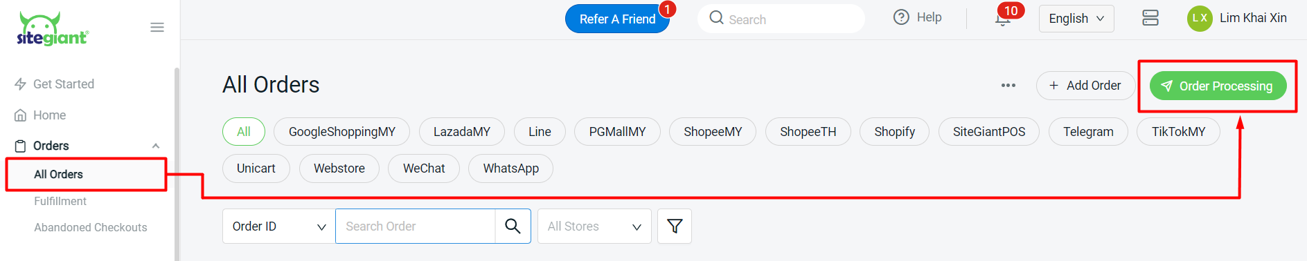 How To Process Order With Express Fulfillment – SiteGiant Support Centre