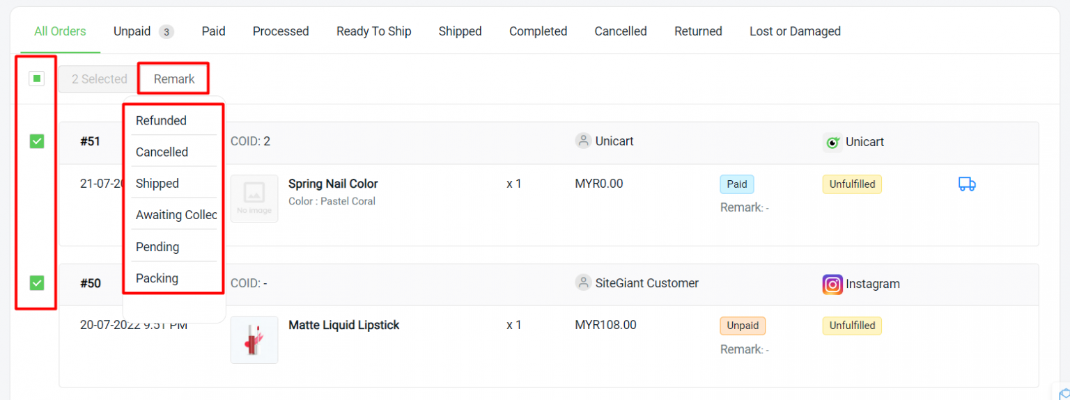 How The Order Status, Remark, And Fulfillment Status Works – SiteGiant ...