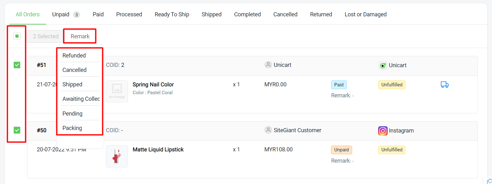 How The Order Status, Remark, And Fulfillment Status Works – SiteGiant ...