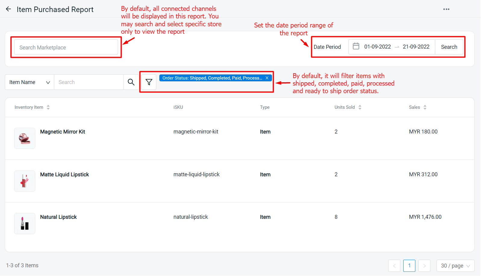 How To Analyse Item Purchased Report – SiteGiant Support Centre