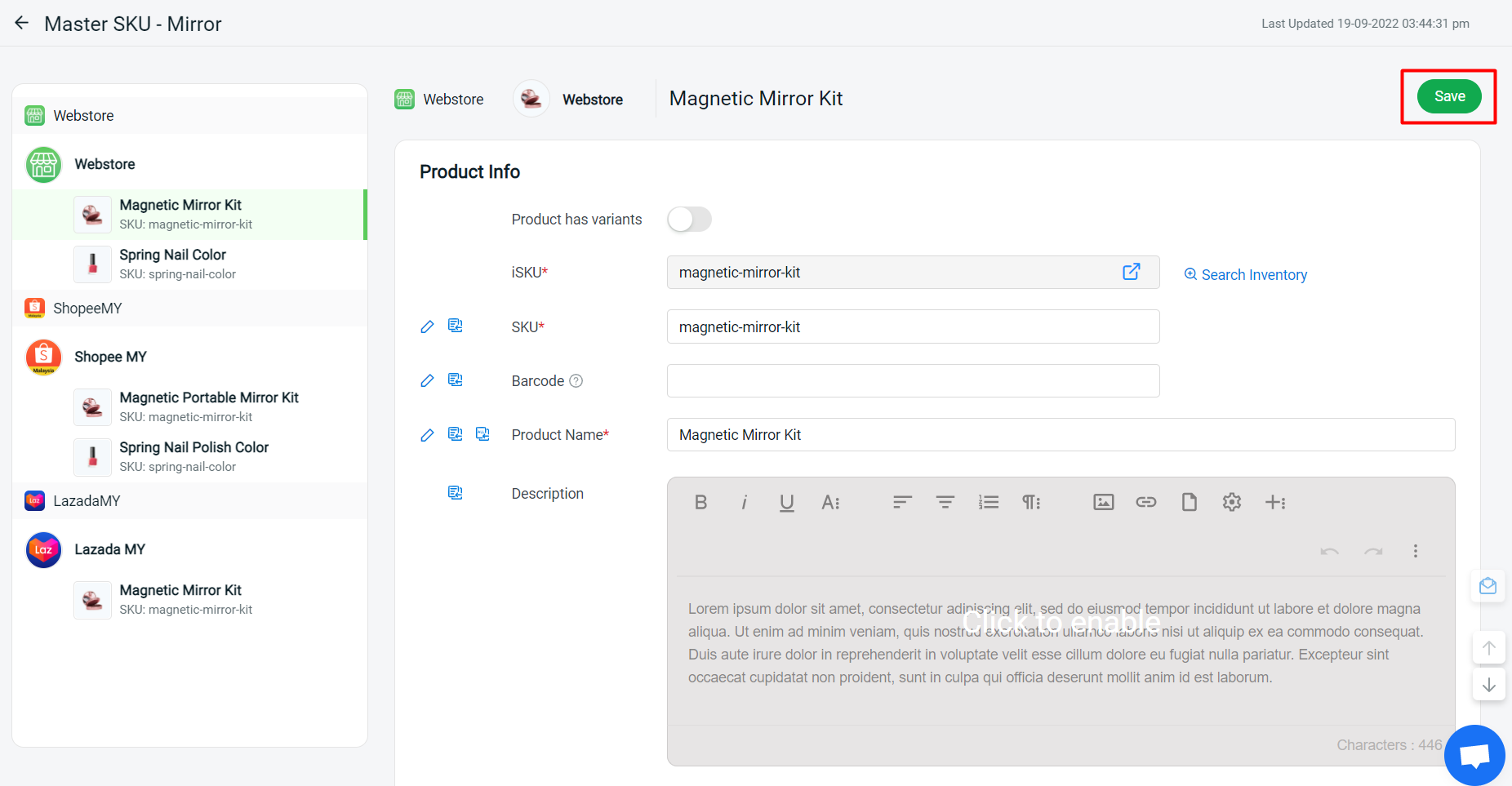 How To Set Master SKU – SiteGiant Support Centre
