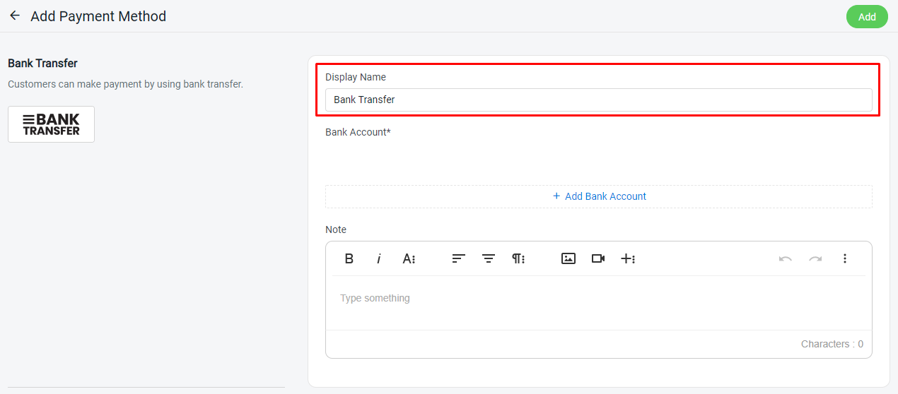 How To Set Up Bank Transfer Payment Method – SiteGiant Support Centre