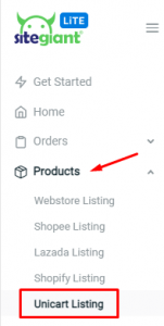 How to Integrate Unicart Store - SiteGiant Support Centre