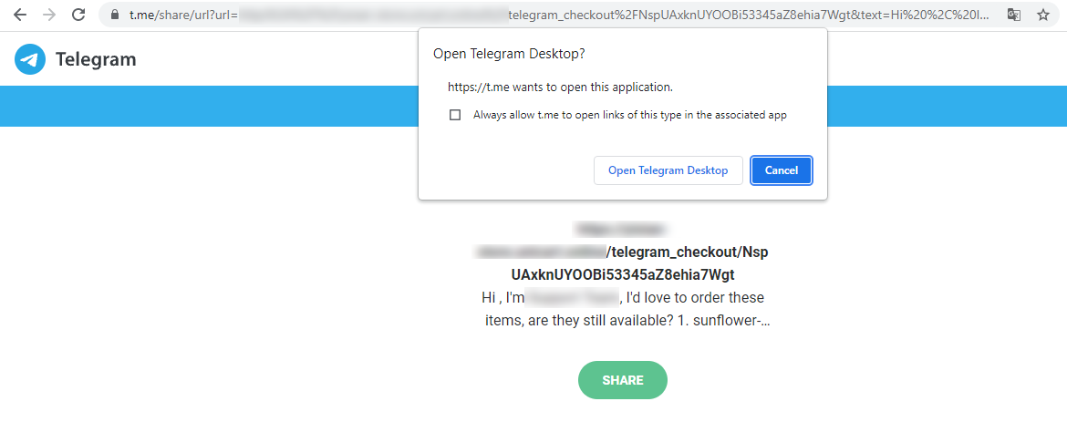 How to Set Up Telegram Order Forms - SiteGiant Support Centre