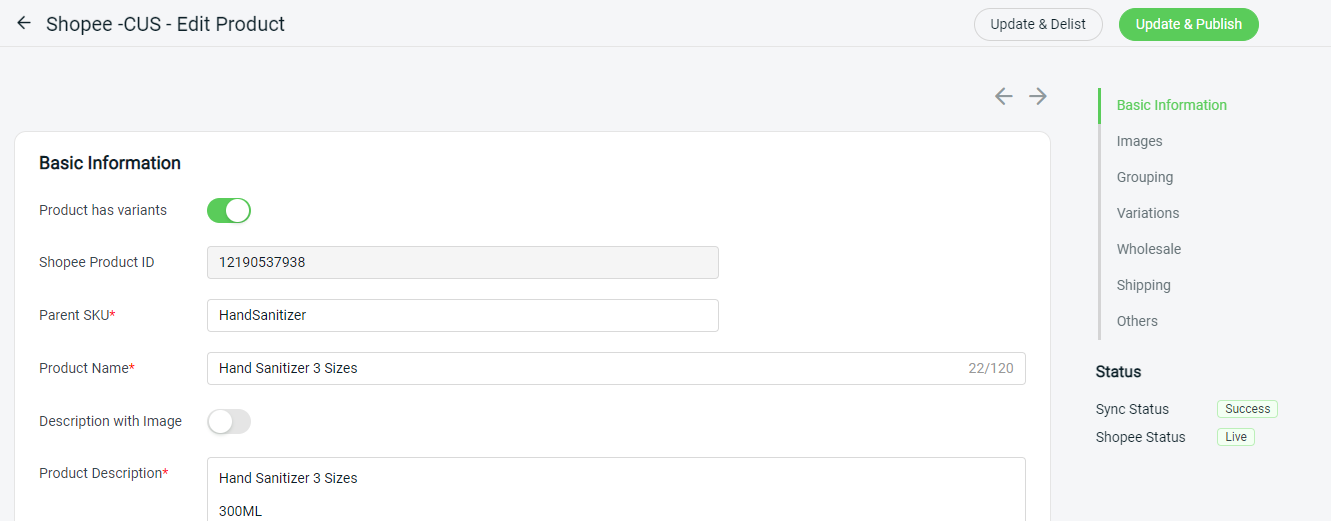 How To Edit And Publish Existing Shopee Listing – SiteGiant Support Centre
