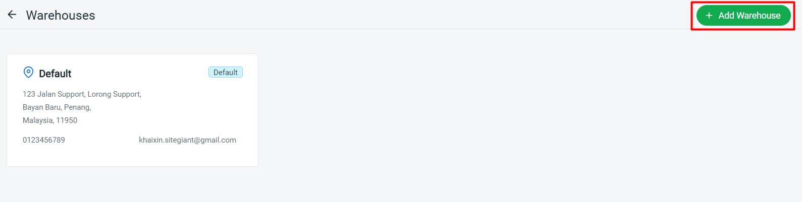 How To Manage Warehouse – SiteGiant Support Centre