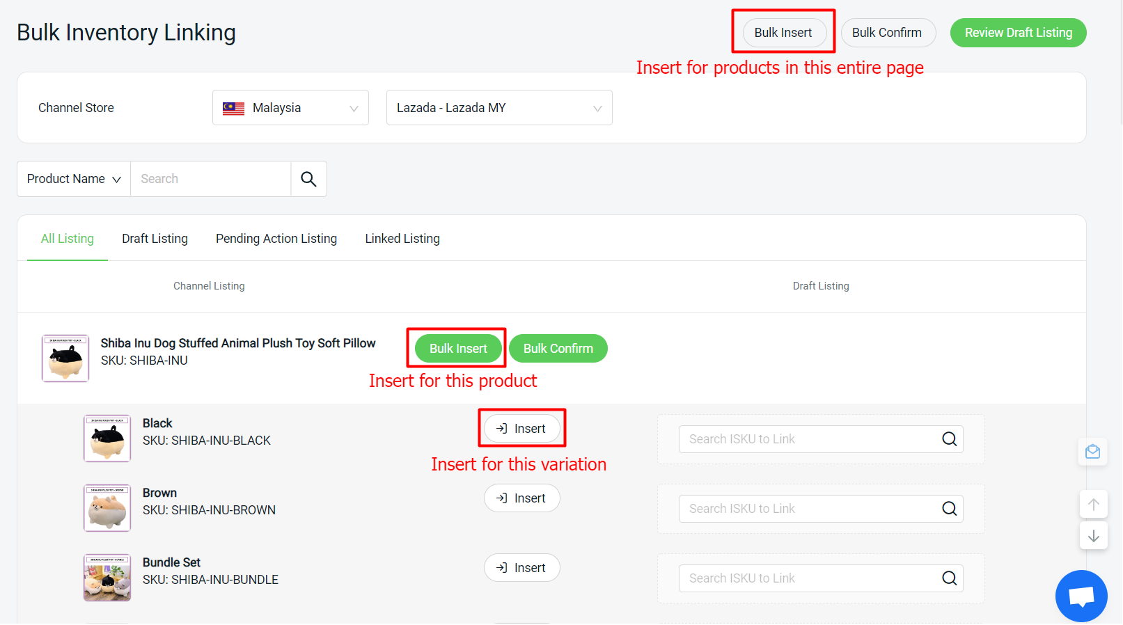 How To Link Marketplace Product With Existing Inventory Item ...