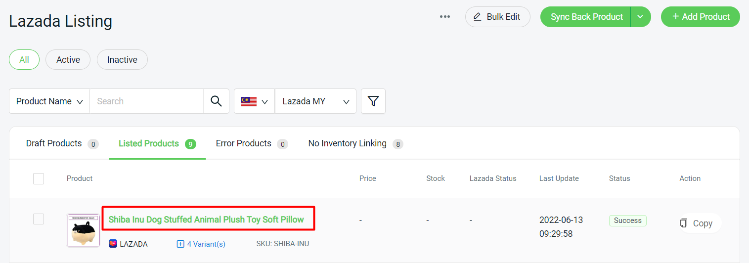 How To Edit And Publish Existing Lazada Listing – SiteGiant Support Centre