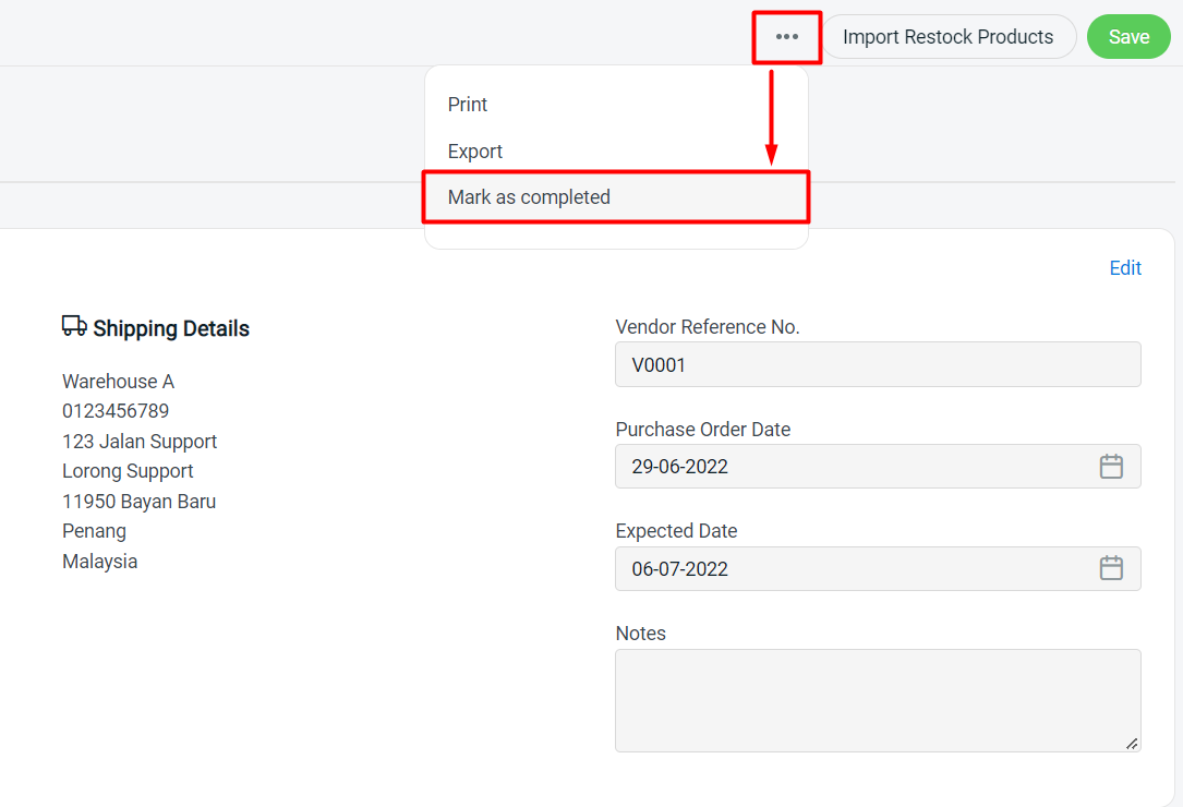 How To Create Purchase Order – SiteGiant Support Centre