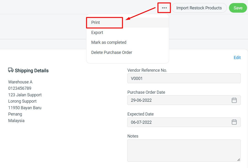 How To Create Purchase Order – SiteGiant Support Centre