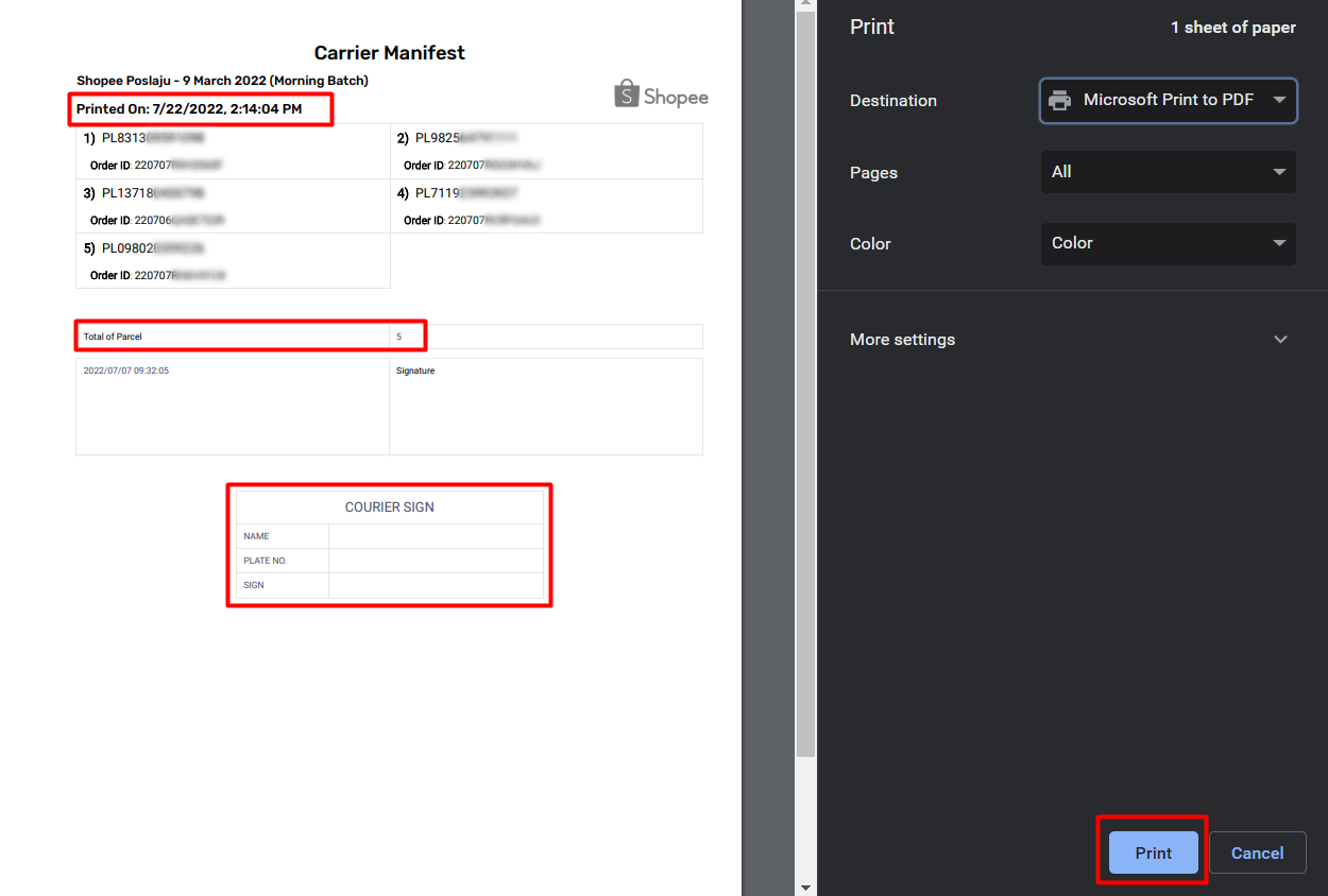How To Use Carrier Manifest - SiteGiant Support Centre