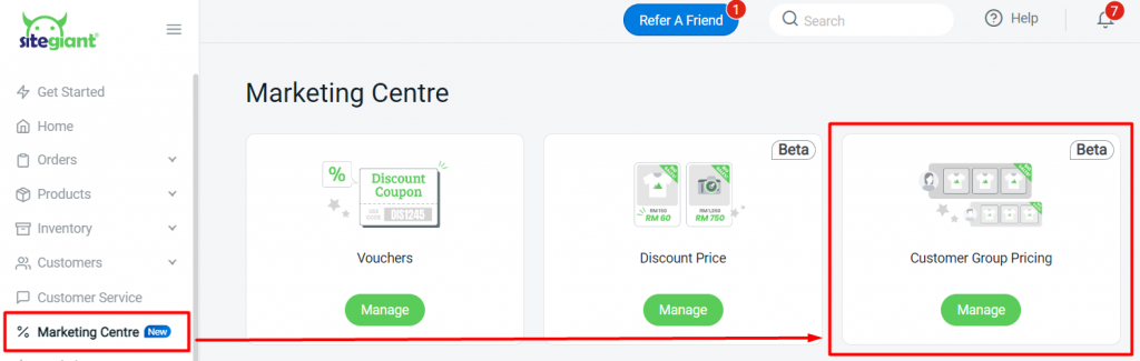 How To Set Special Price For Customer Group - SiteGiant Support Centre