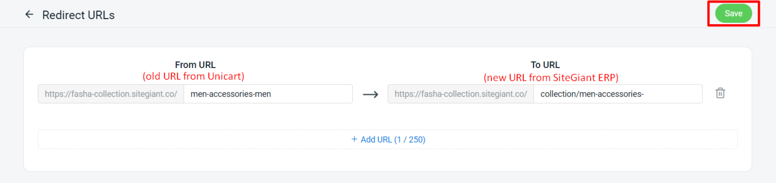 How To Setup Redirect URLs Link – SiteGiant Support Centre