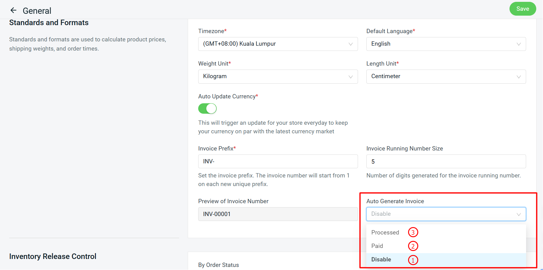 How To Configure Invoice Settings – SiteGiant Support Centre