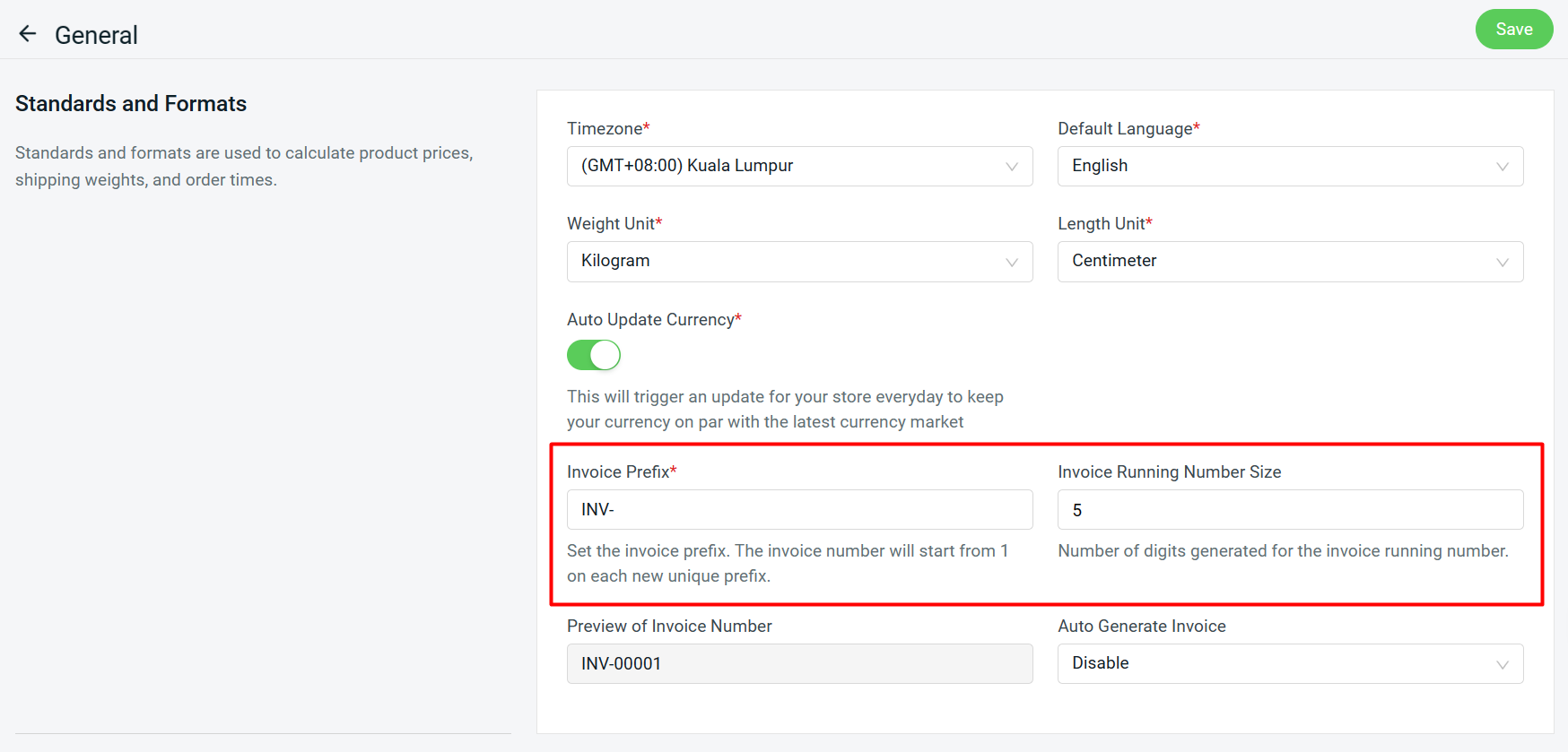 How To Configure Invoice Settings – SiteGiant Support Centre