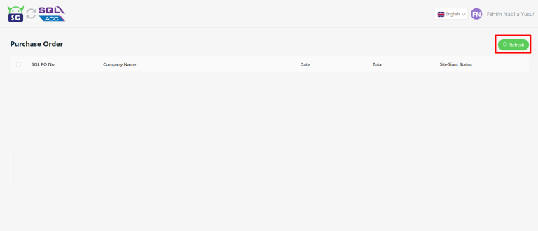 How To Sync SQL Purchase Order – SiteGiant Support Centre