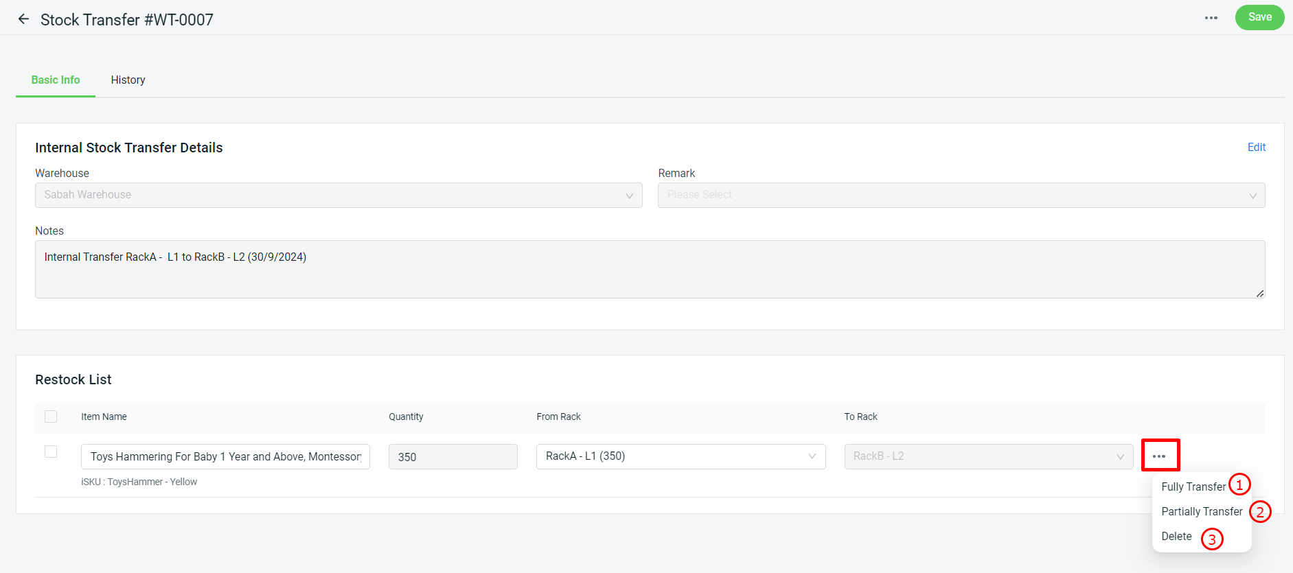 How To Manage Stock Transfer (Internal) – SiteGiant Support Centre
