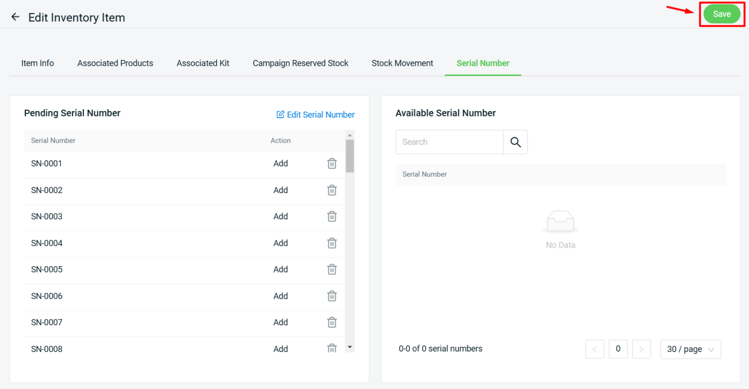 How To Enable Serial Number Tracking For Inventory Item – SiteGiant ...