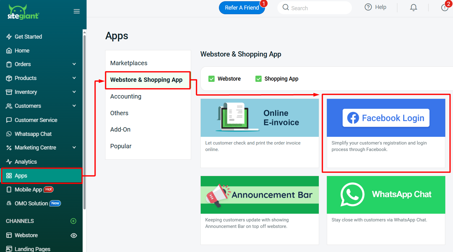 How To Set Up Facebook Login – SiteGiant Support Centre