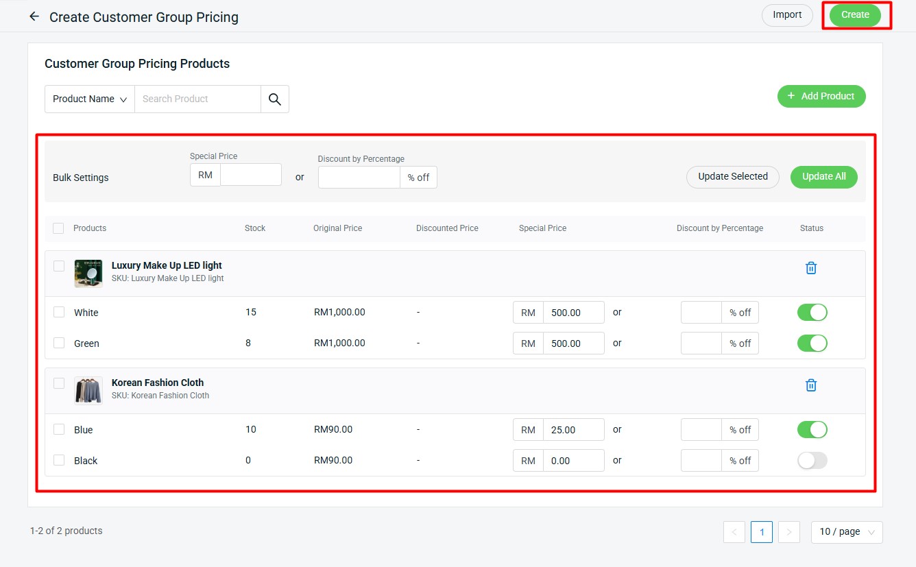 How To Set Special Price For Customer Group – SiteGiant Support Centre