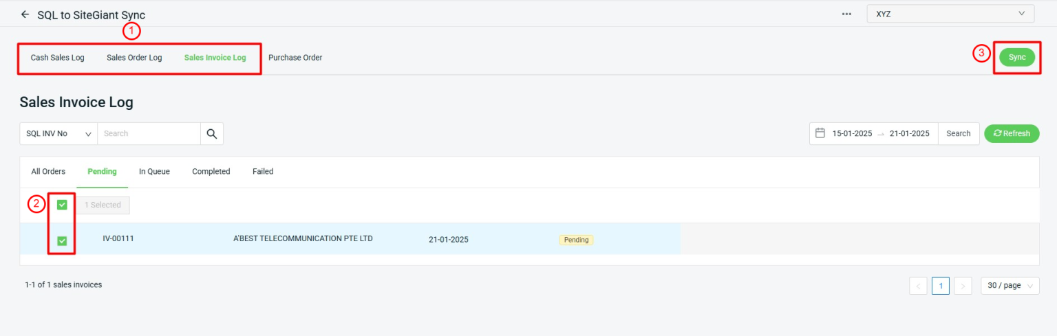 How To Sync Back Sales Transaction From SQL – SiteGiant Support Centre