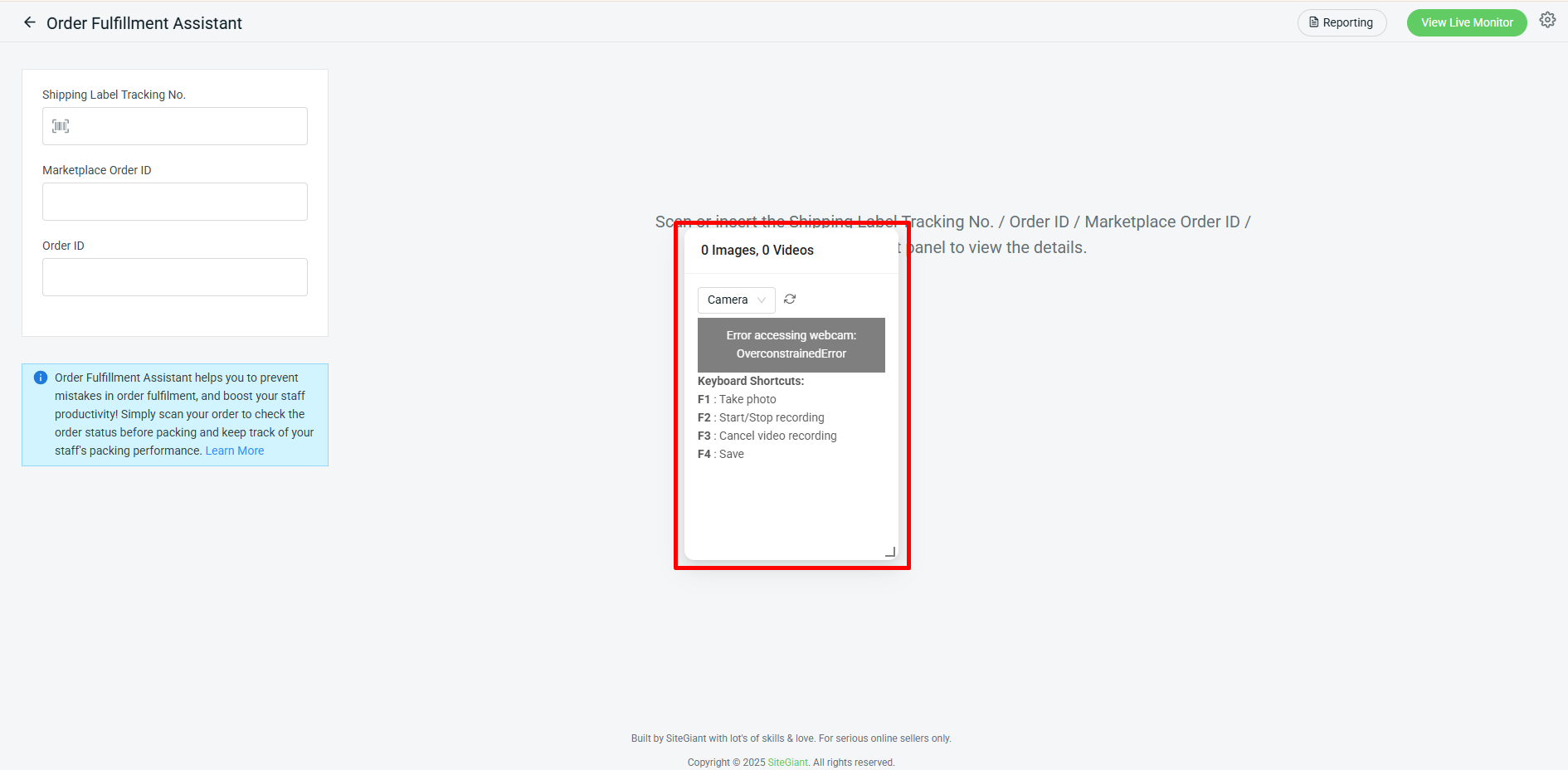 How To Use Webcam ParcelGuard – SiteGiant Support Centre