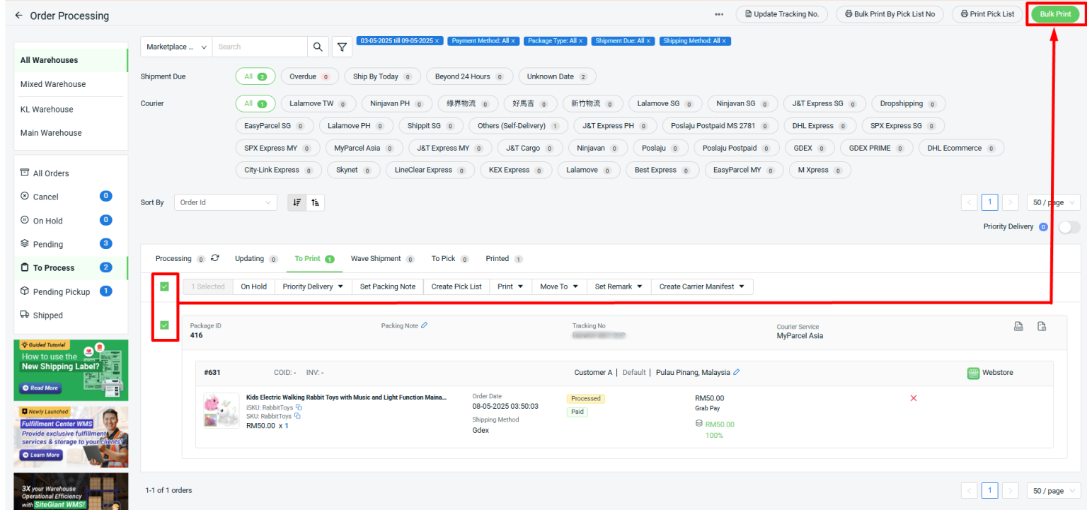 How To Integrate And Process Order With MyParcel Asia – SiteGiant ...