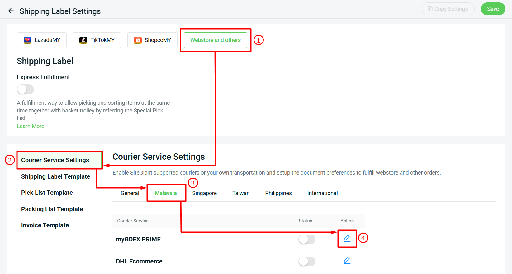 How To Integrate And Process Order With myGDEX PRIME – SiteGiant Support Centre