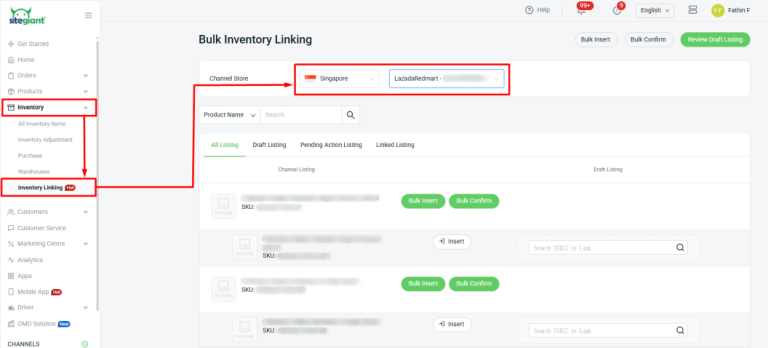 How To Integrate With RedMart – SiteGiant Support Centre